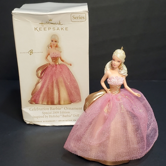 Hallmark | Holiday | Hallmark 209 Celebration Barbie Ornament Pink Gold ...